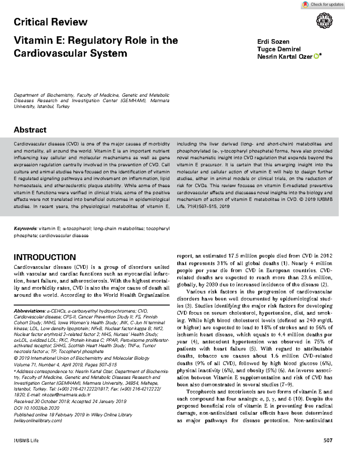 Vitamina E and cardiovascular disease - Vitamin E: Regulatory Role in ...