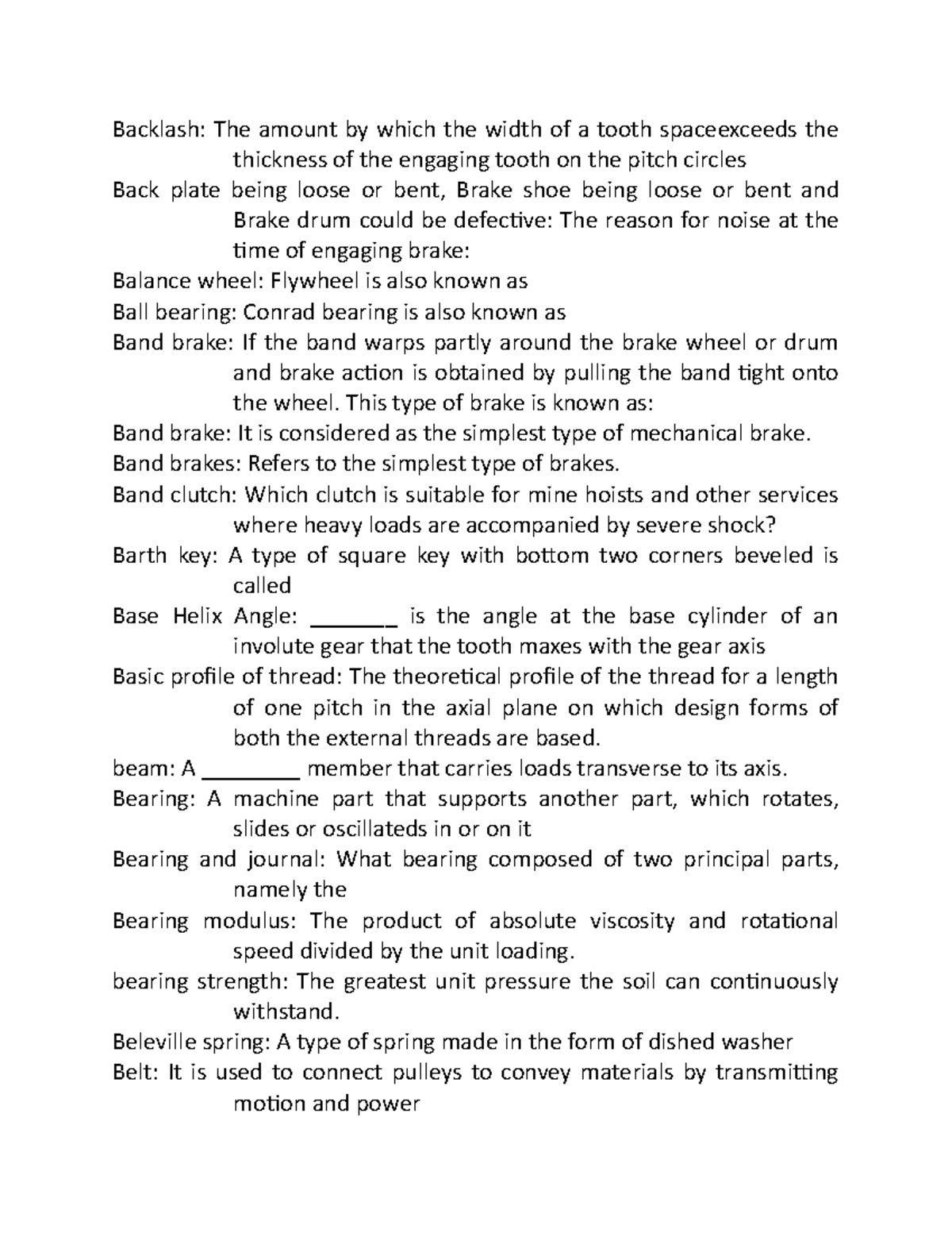 Mechanical Engineering Practice Notes - Backlash: The amount by which ...