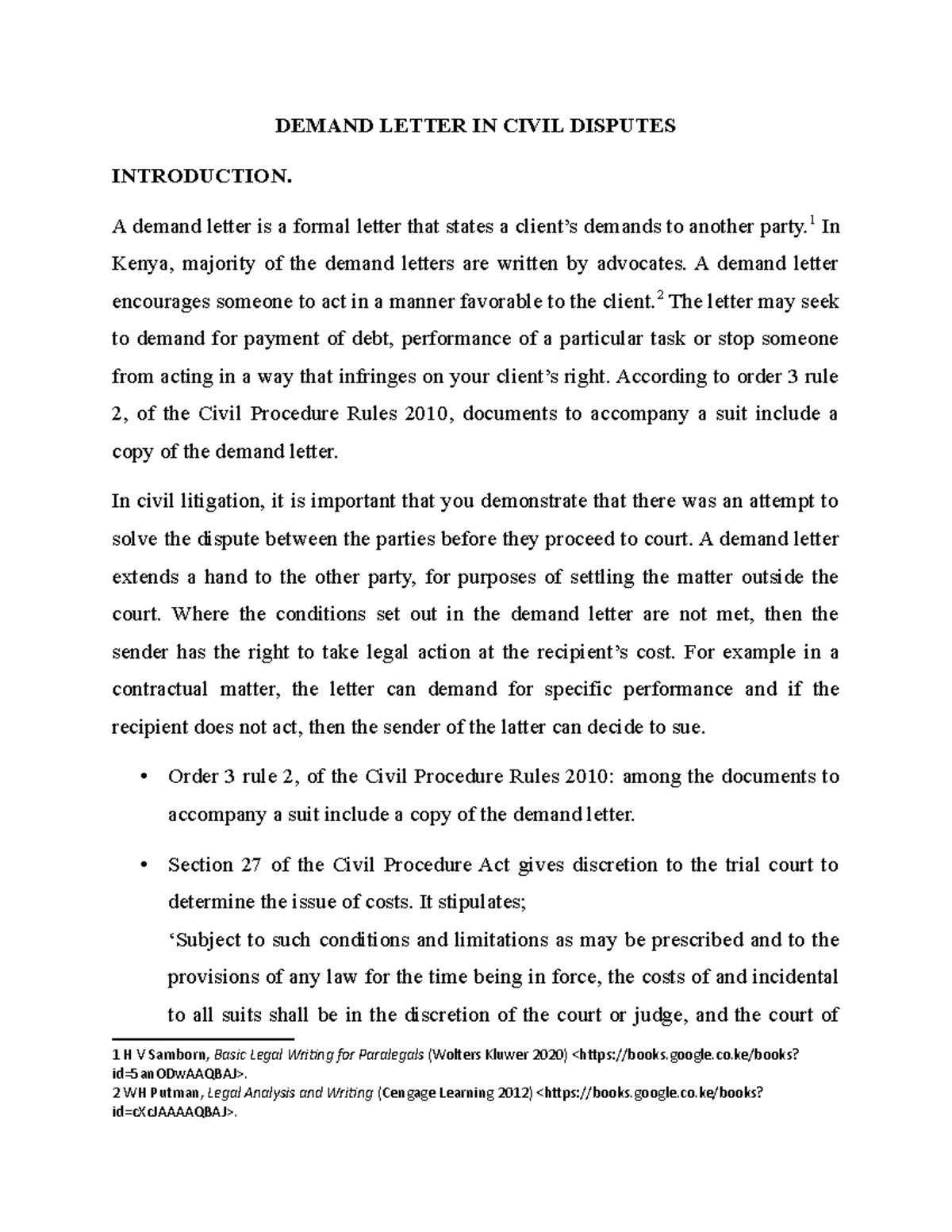 FIRM 14 Demand letter in civil disputes - DEMAND LETTER IN CIVIL ...