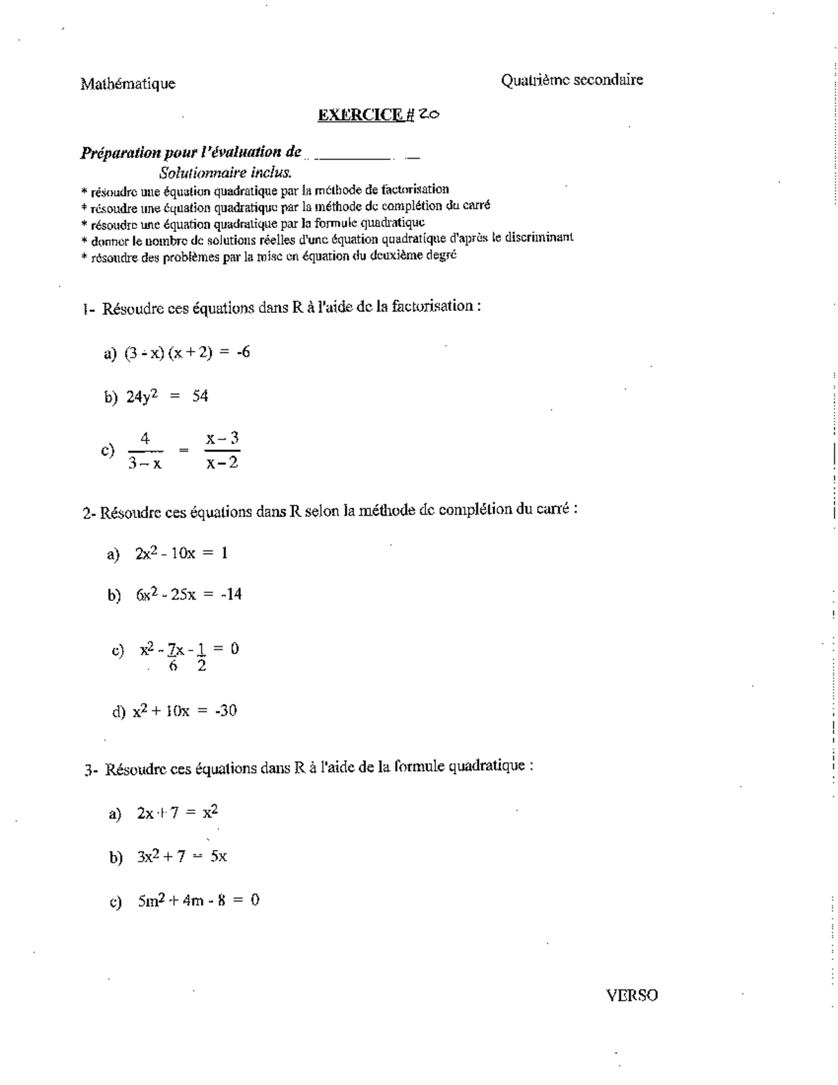 Exercice #20 - Calculation of volume - Mathématique Quatrième ...