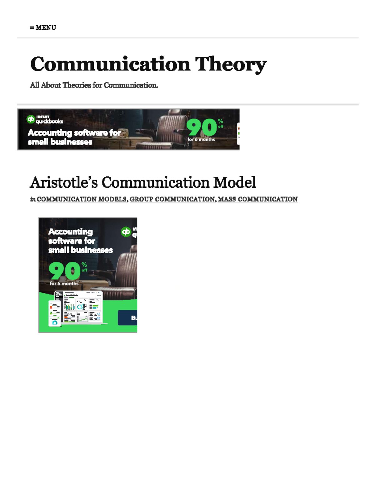 Aristotle model of communication - MENU Communication Theory All About ...