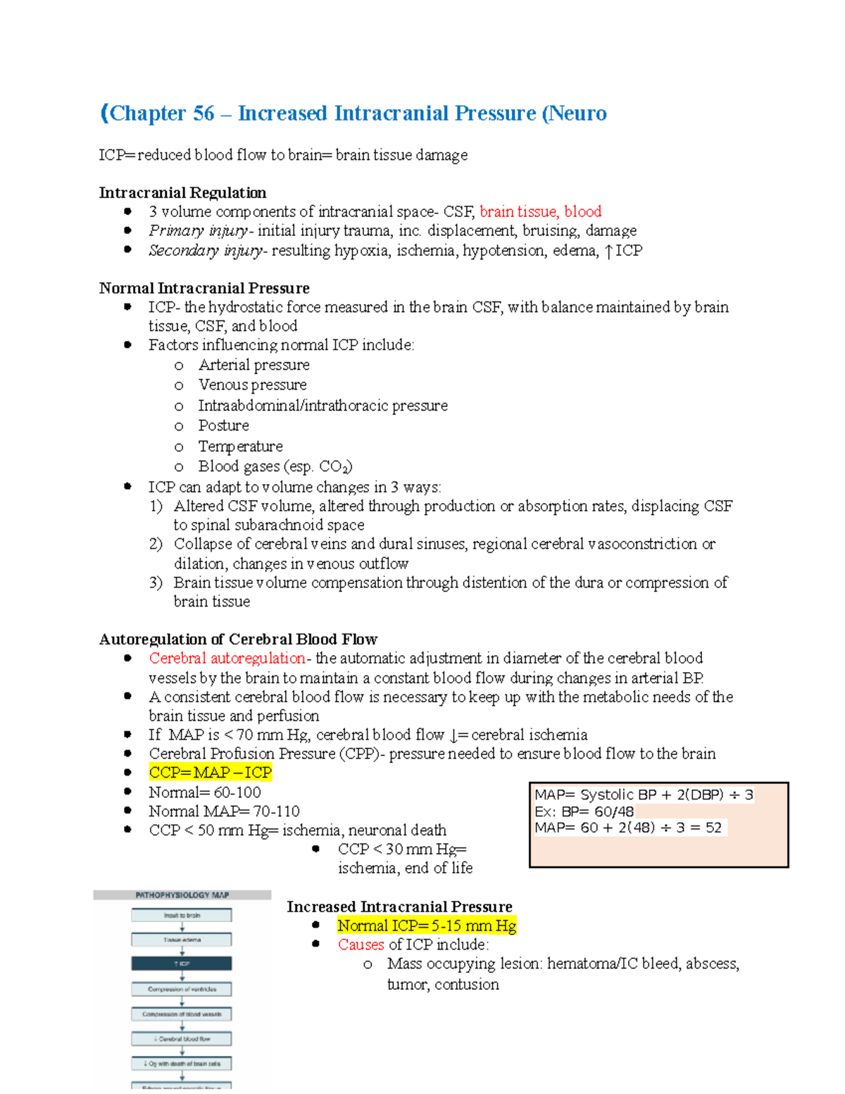 Neurological Disorders Study Notes - (Chapter 56 – Increased ...