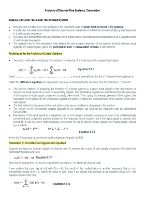 Discrete-Time Systems - 2.2 Block Diagram Representation of Discrete ...