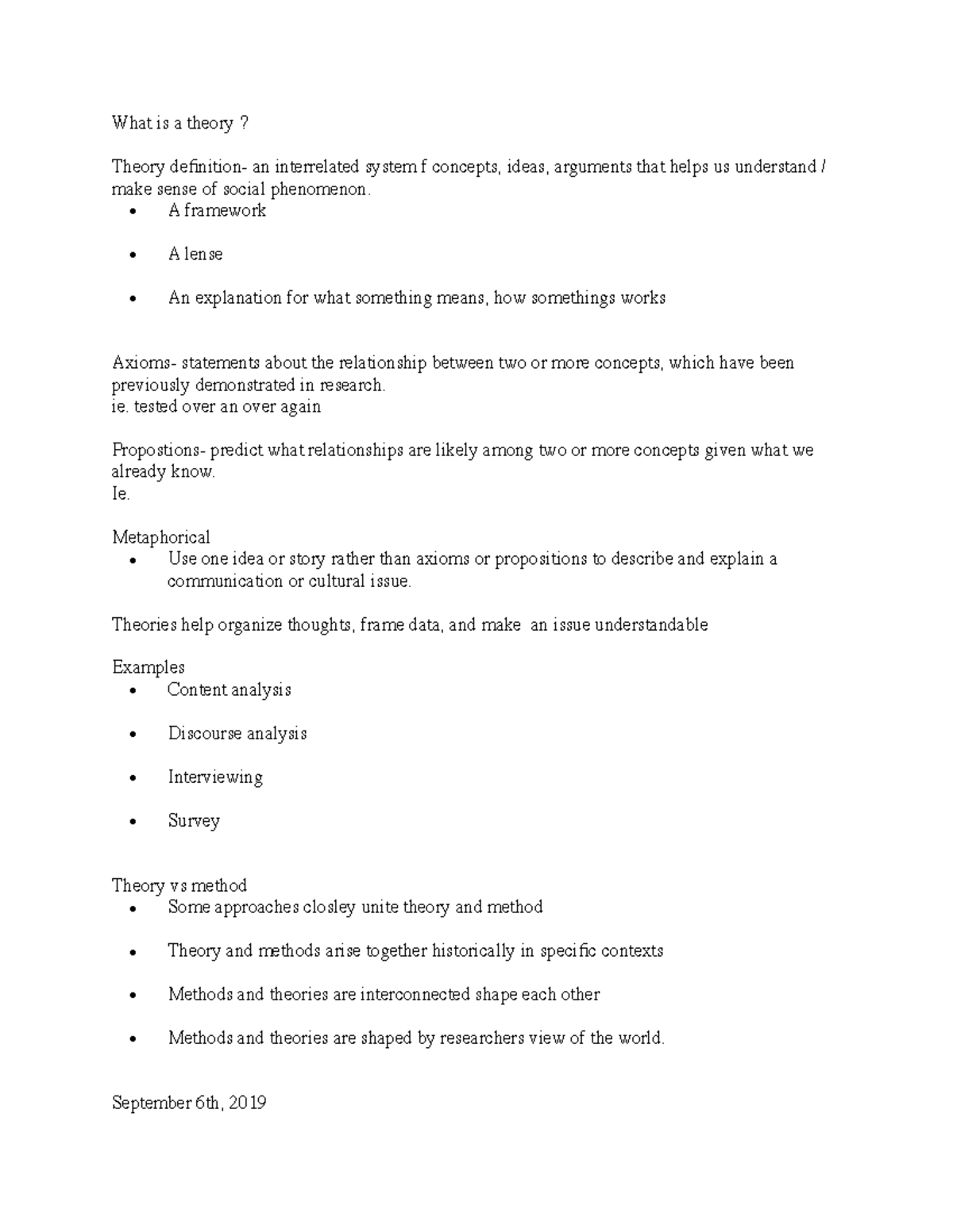2TM6 - Review - CMST 2TM6 - What is a theory? Theory definition- an ...