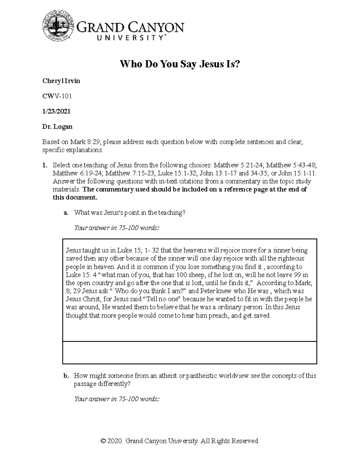 New Assignment Template-CWV-101-301-RS-T4Who Do You Say Jesus Is-Online ...
