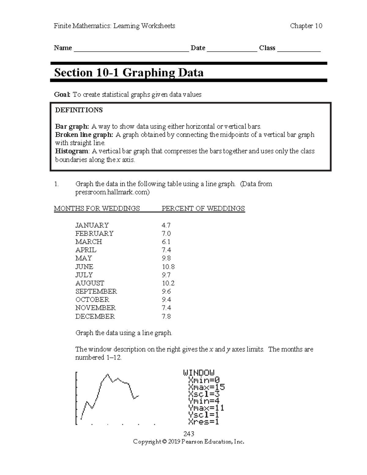 10.1 answers-1 - Graphing Data practice answers - 243 Name