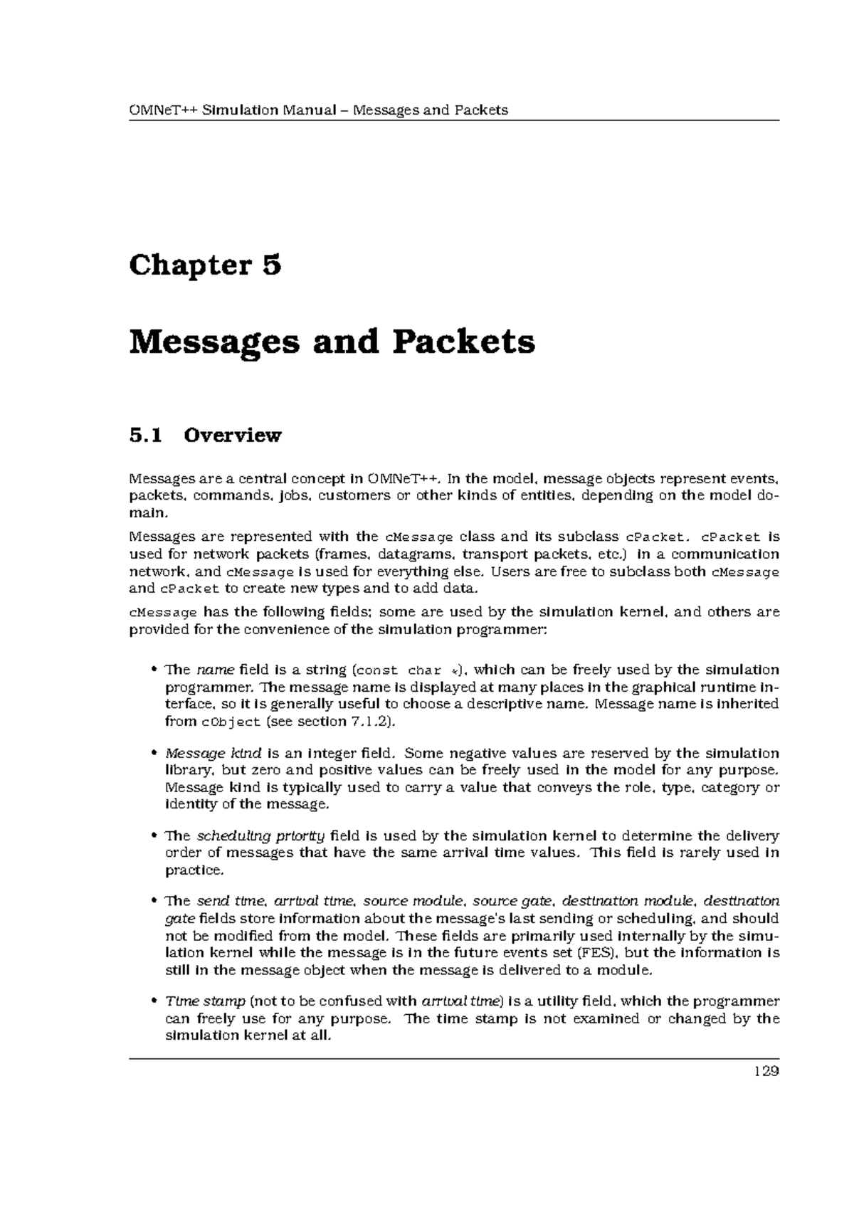 Message and Packet - Simu5g - Chapter 5 Messages and Packets 5 Overview ...