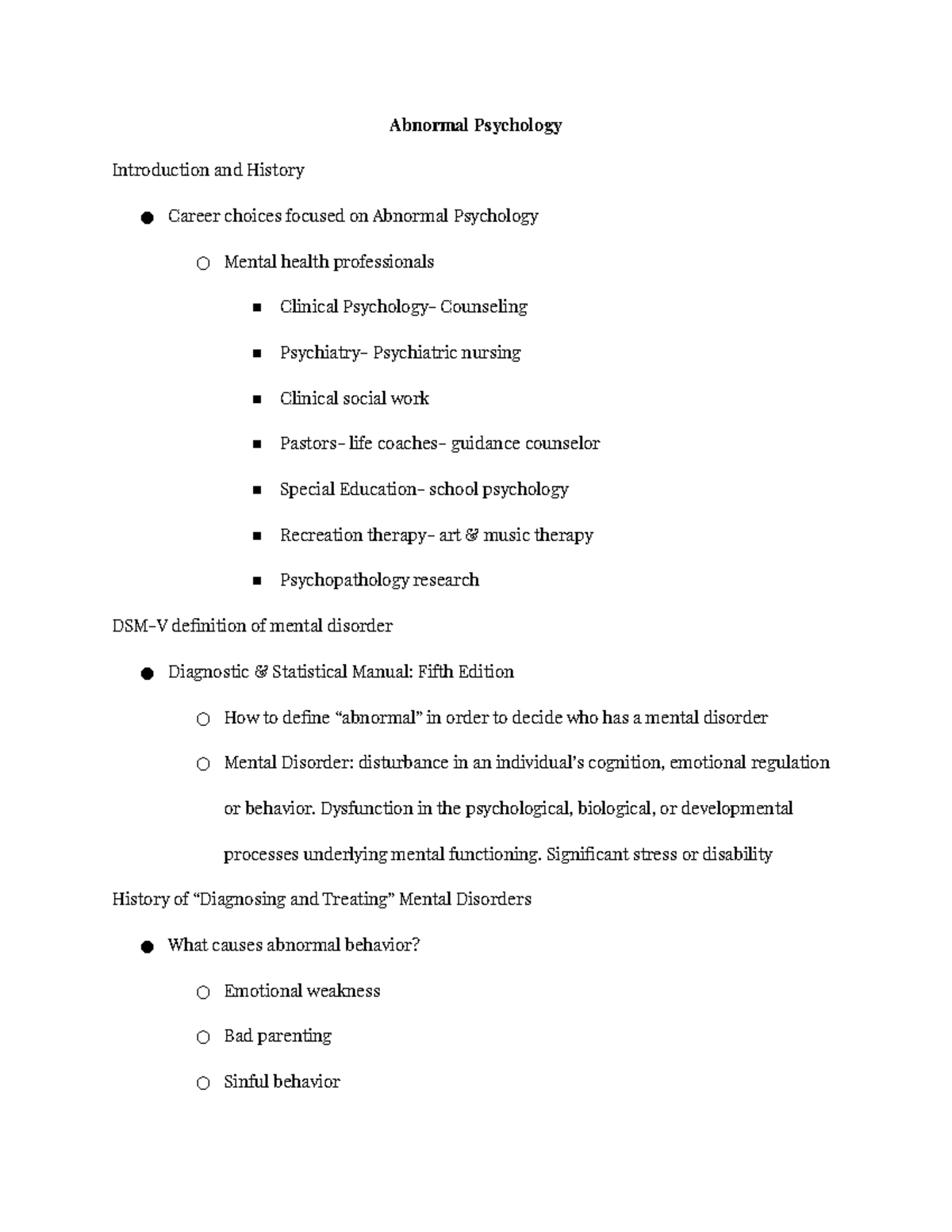 Lec 1 - Abnormal Psychology - Abnormal Psychology Introduction and ...