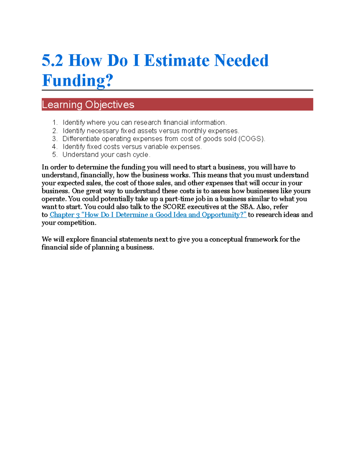5.2 How Do I Estimate Needed Funding - 5 How Do I Estimate Needed ...