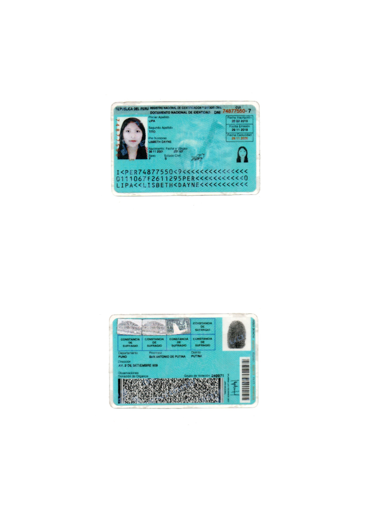 DNI - buen documento - REPUBLICA DEL PERU REGISTRO NACIONAL DE ...