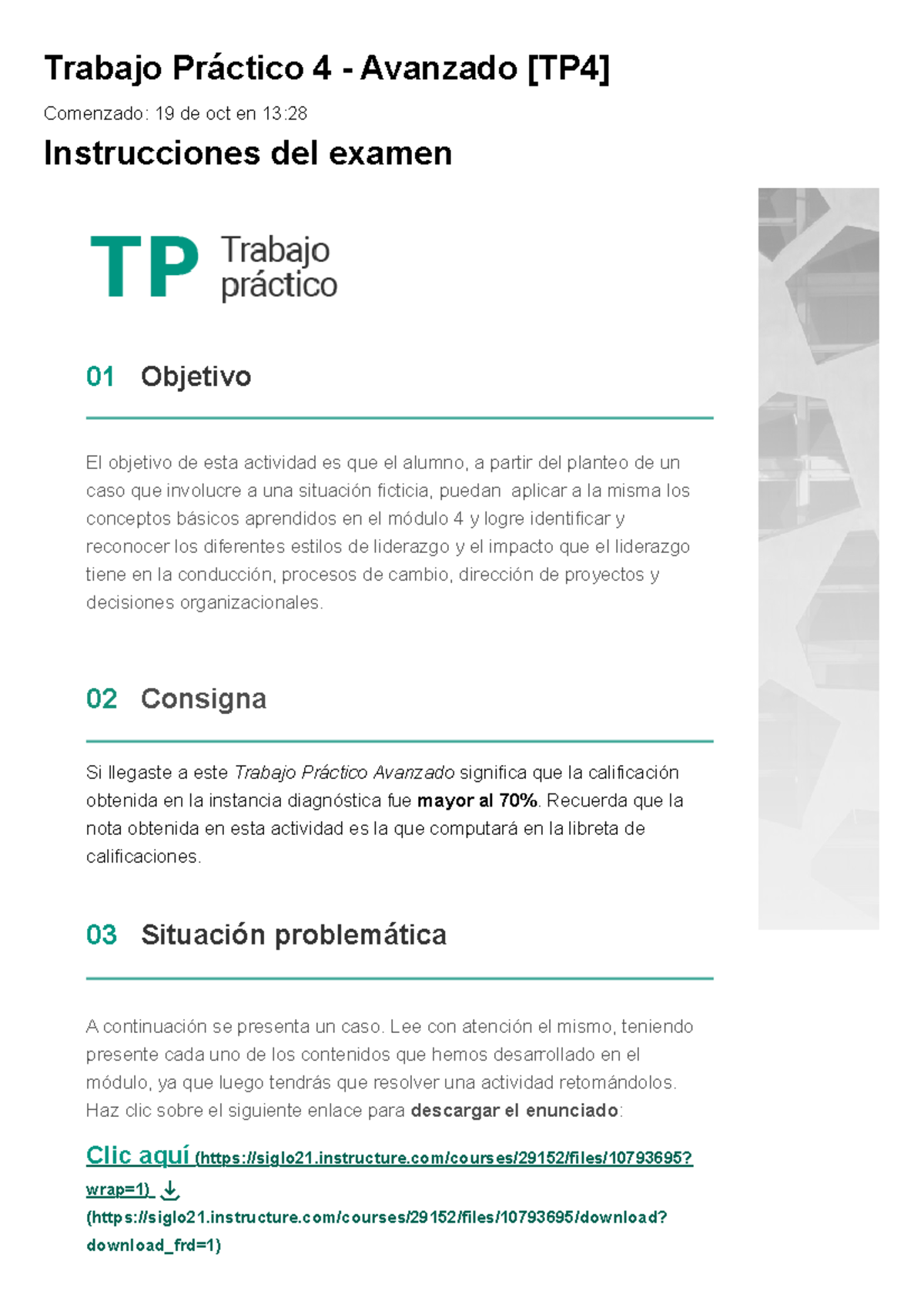 Examen Trabajo Práctico 4 - Avanzado [TP4] Direccion General 90% - Trabajo Práctico 4 - Avanzado ...