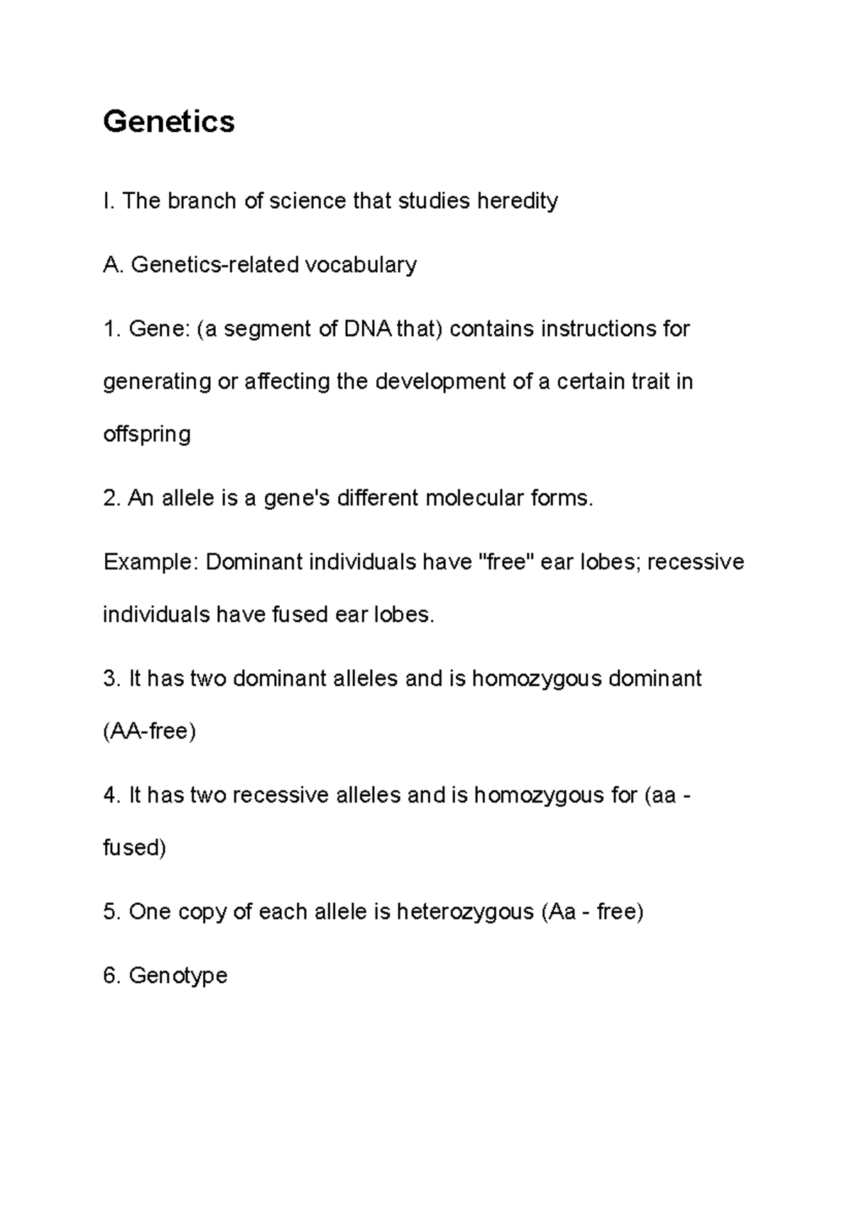 Genetics - Shreya Shah - Genetics I. The branch of science that studies ...