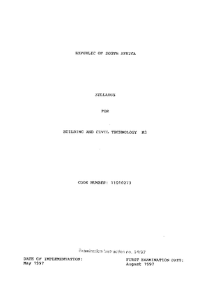 Exam theory - NOTES FOR EXAM PREPERATION ON BUILDING ADMINISTRATION N6 ...