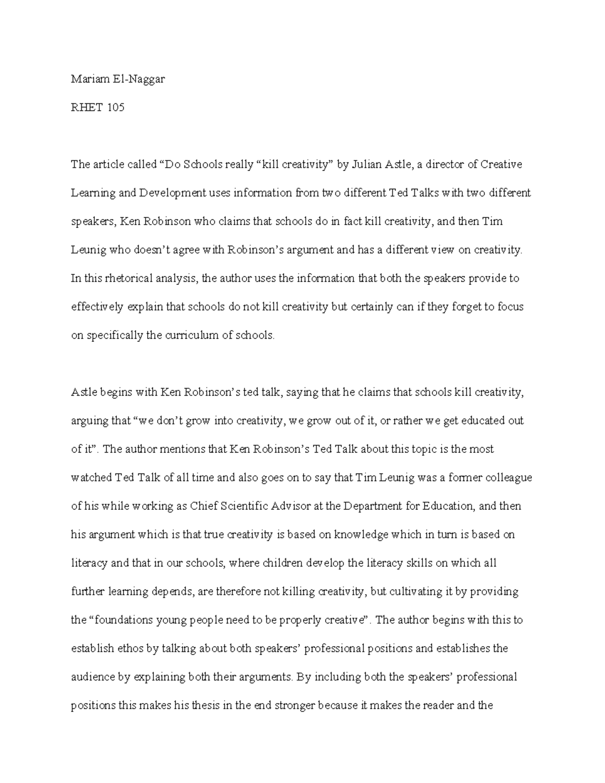 Rhetorical Analysis - This will help give students and idea about the ...