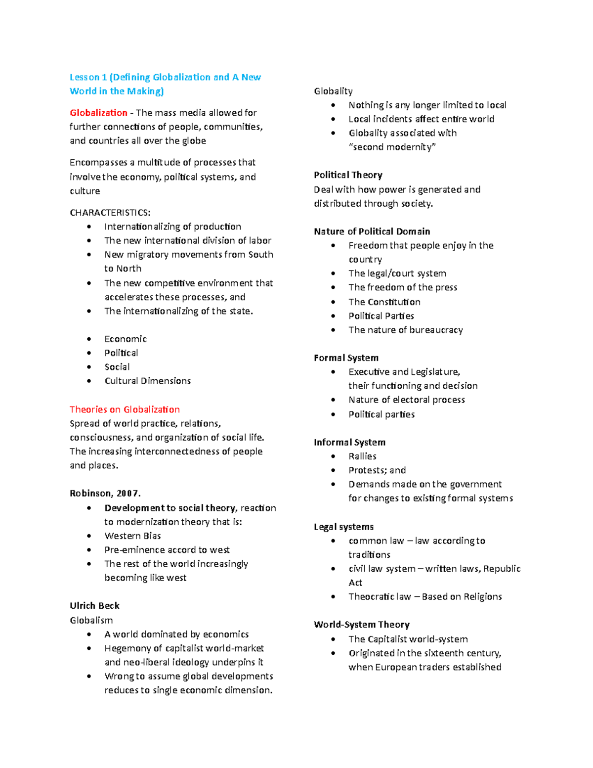 Contemporary World Reviewer Midterms 1 - Lesson 1 (Defining ...