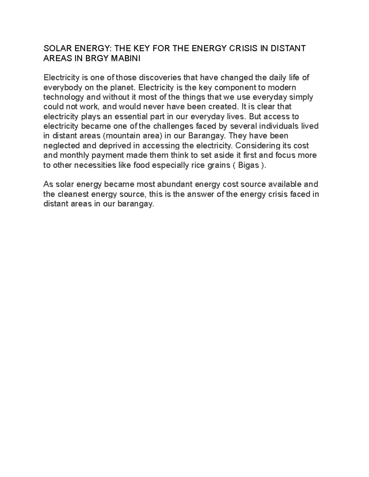 Solar Energy - notes - SOLAR ENERGY: THE KEY FOR THE ENERGY CRISIS IN ...
