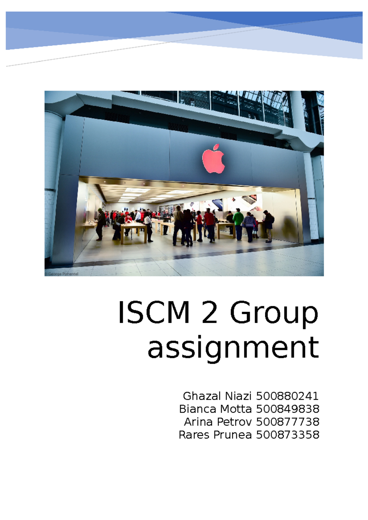 ISCM 2 group 5 assignment canada - ISCM 2 Group assignment Ghazal Niazi 500880241 Bianca Motta ...