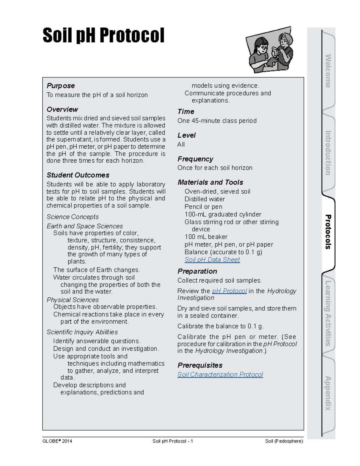 Soil p H protocol - Learning Activities Appendix Welcome Introduction Protocols Soil pH Protocol ...