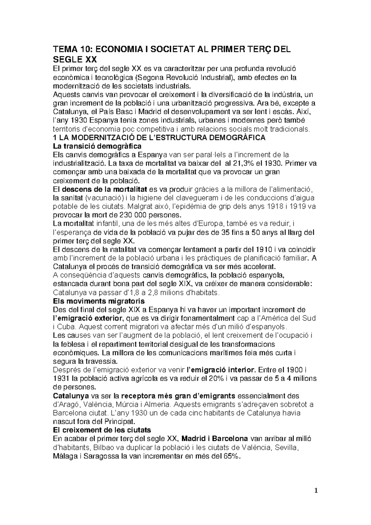 10 Economina Societat - TEMA 10: ECONOMIA I SOCIETAT AL PRIMER TERÇ DEL ...