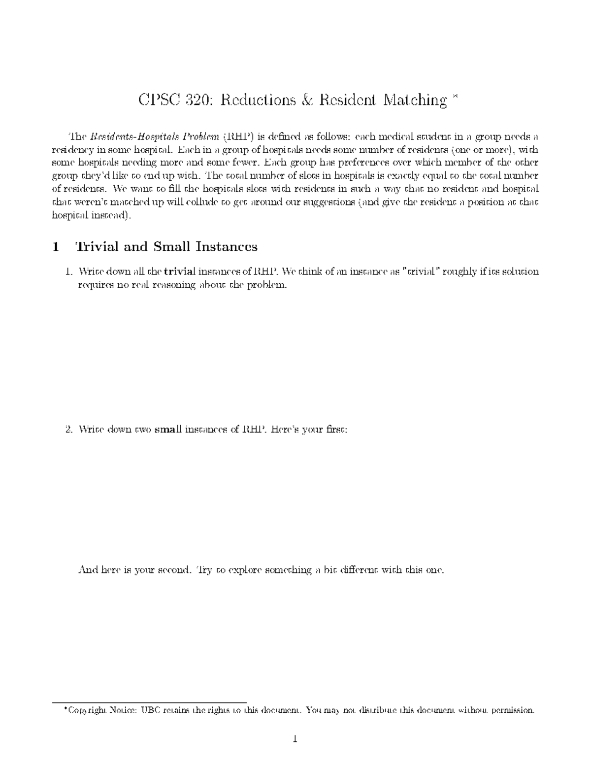 In-class worksheet on reductions - CPSC 320 - UBC - Studocu