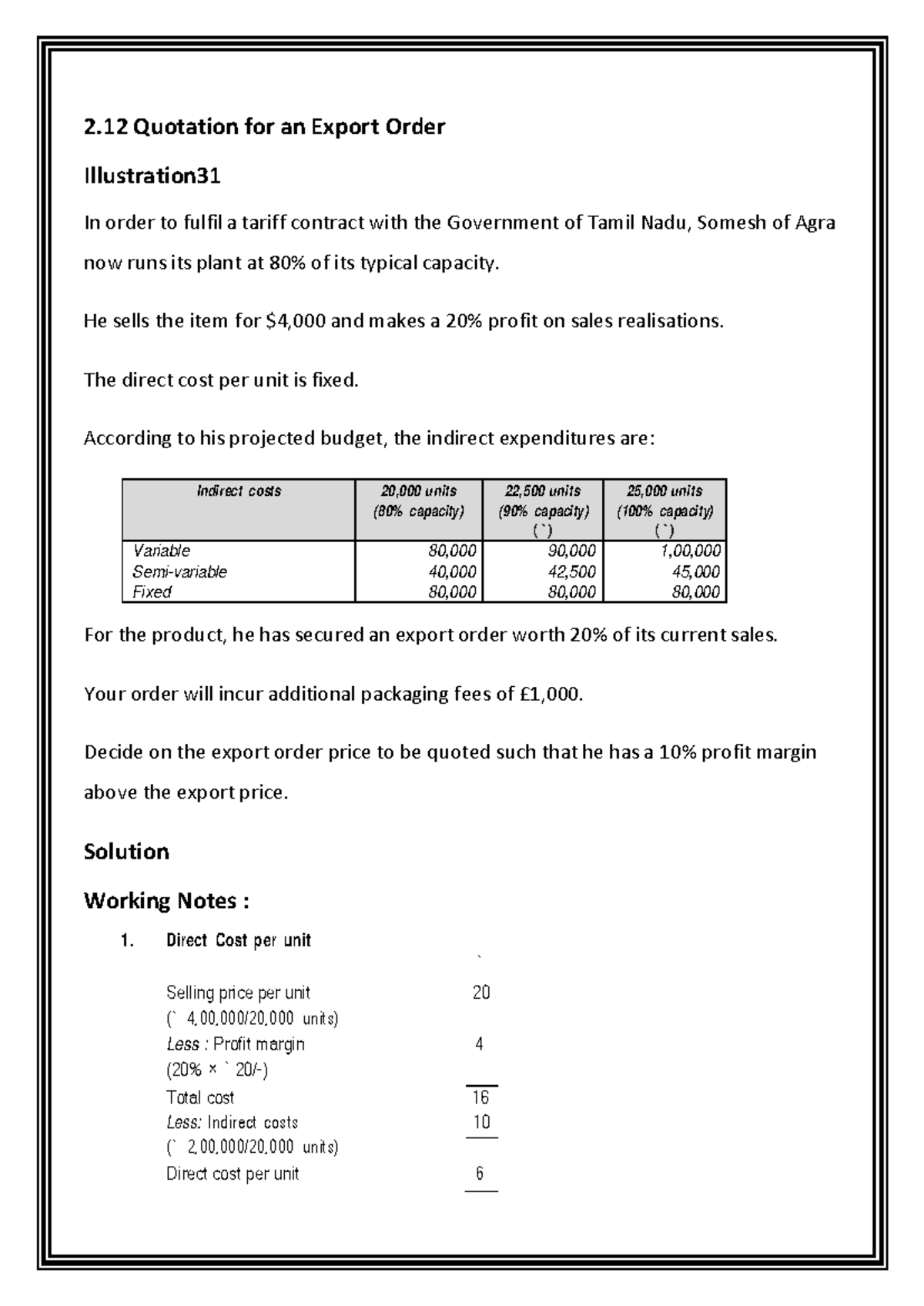 Quotation for an Export Order - 2 Quotation for an Export Order ...