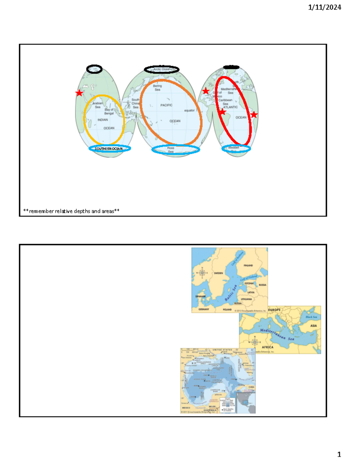 01 Ocean as habitat notes - SOUTHERN OCEAN remember relative depths and ...