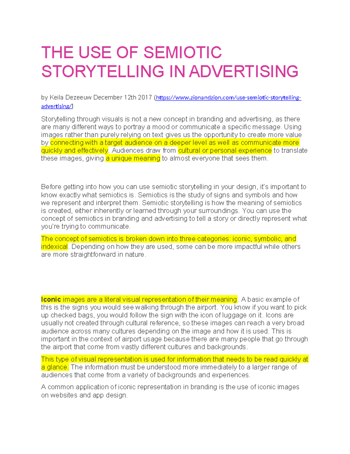 THE USE OF Semiotic Storytelling IN Advertising - THE USE OF SEMIOTIC ...
