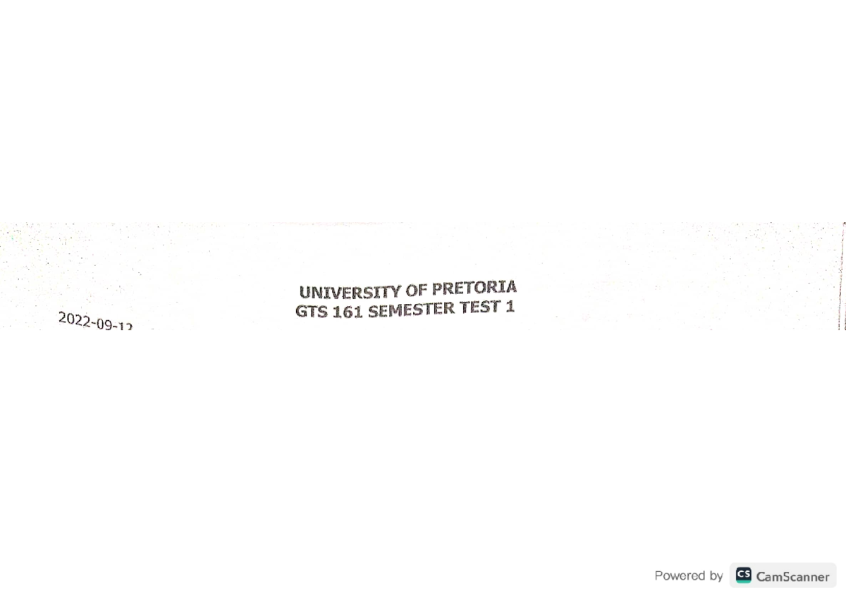 GTS161 Semester TEST 1 - Unit 1 to 4 - GTS 161 - Studocu