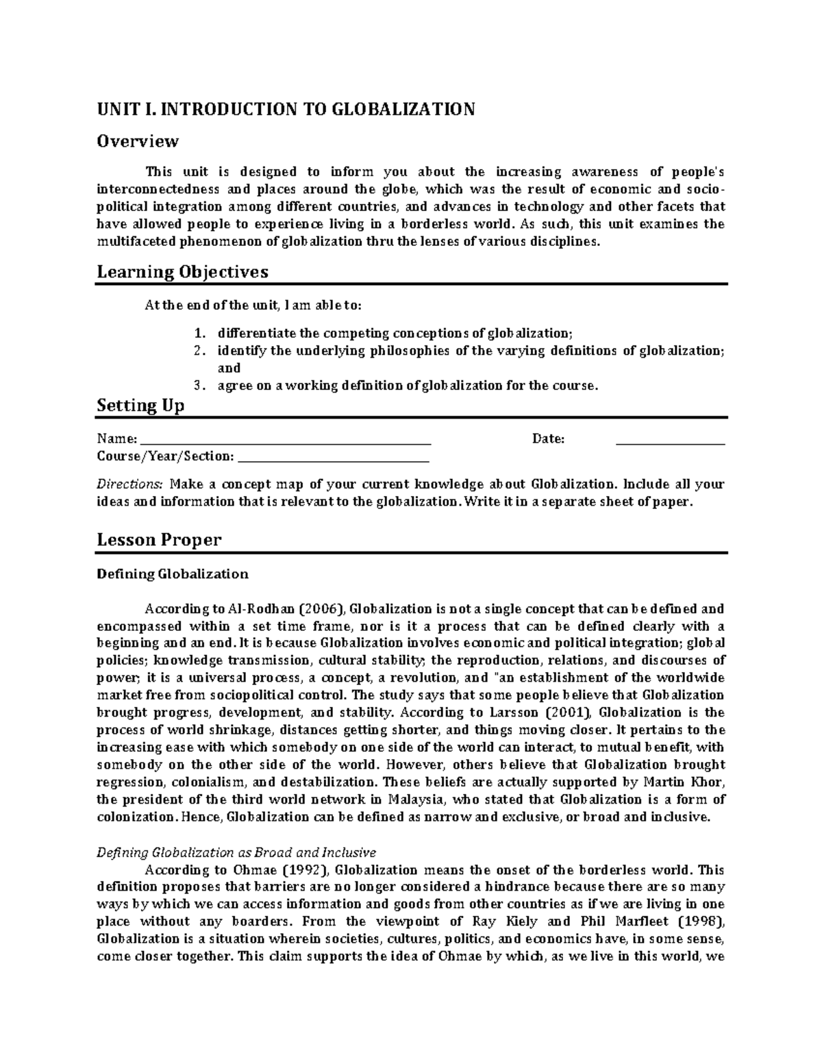 UNIT-I-converted contemporary world - UNIT I. INTRODUCTION TO ...