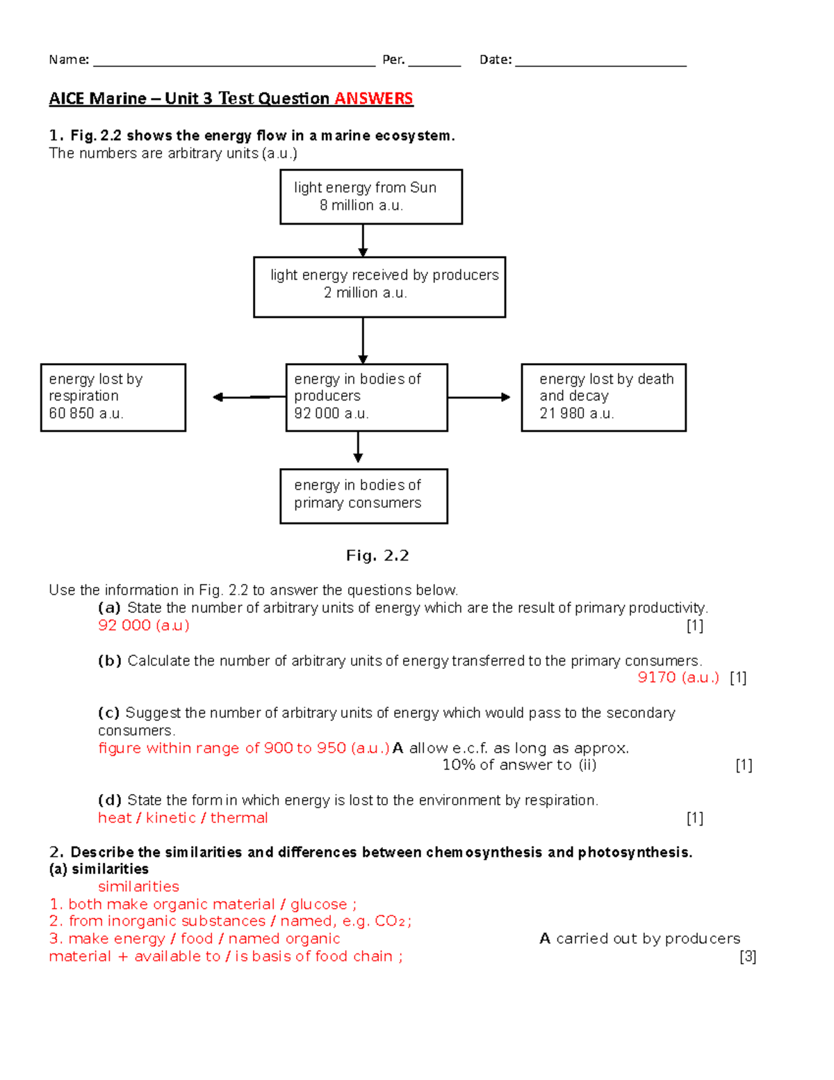Unit 3 test question answers - AICE Marine – Unit 3 Test Question ...
