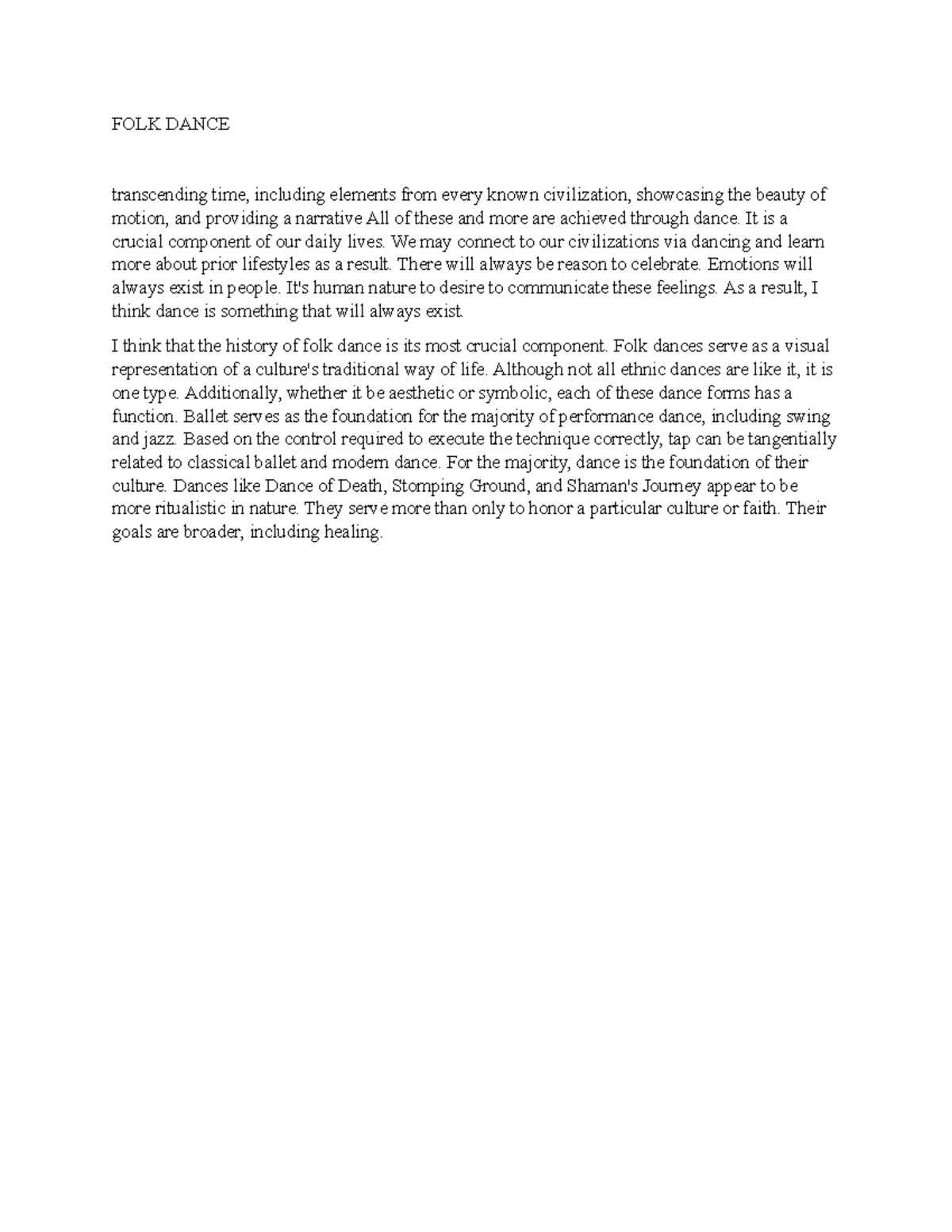 FOLK Dance - essays - FOLK DANCE transcending time, including elements ...