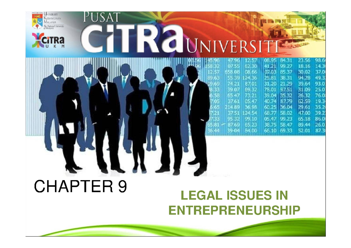 Legal Issues in Entrepreneurship - CHAPTER 9 LEGAL ISSUES IN ...