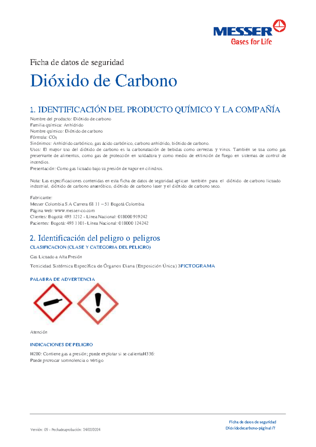 Fichas-DE- Datos-DE- Seguridad- Dioxido-DE- Carbono- Industrial - Ficha de datos de seguridad ...