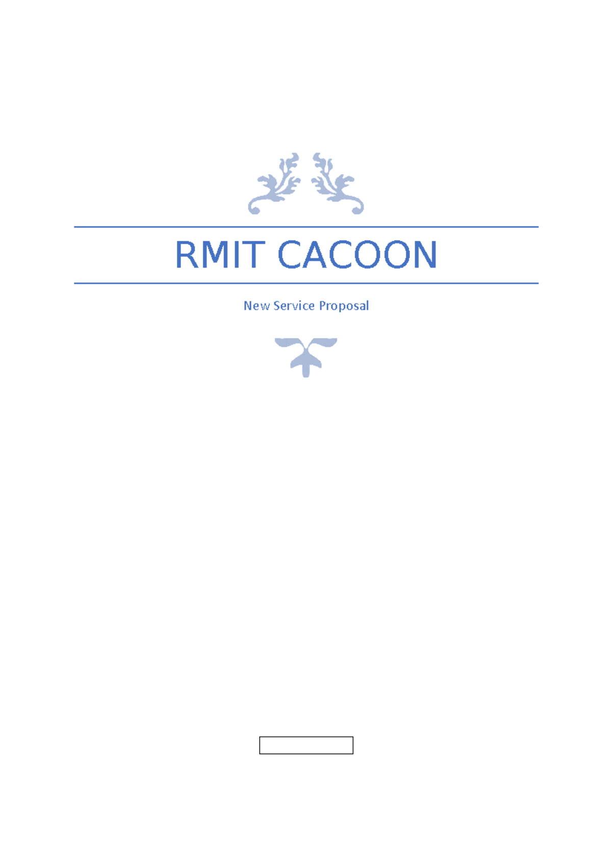 Assignment 2 2018 Sem 2 - RMIT CACOON New Service Proposal RMIT rmit ...