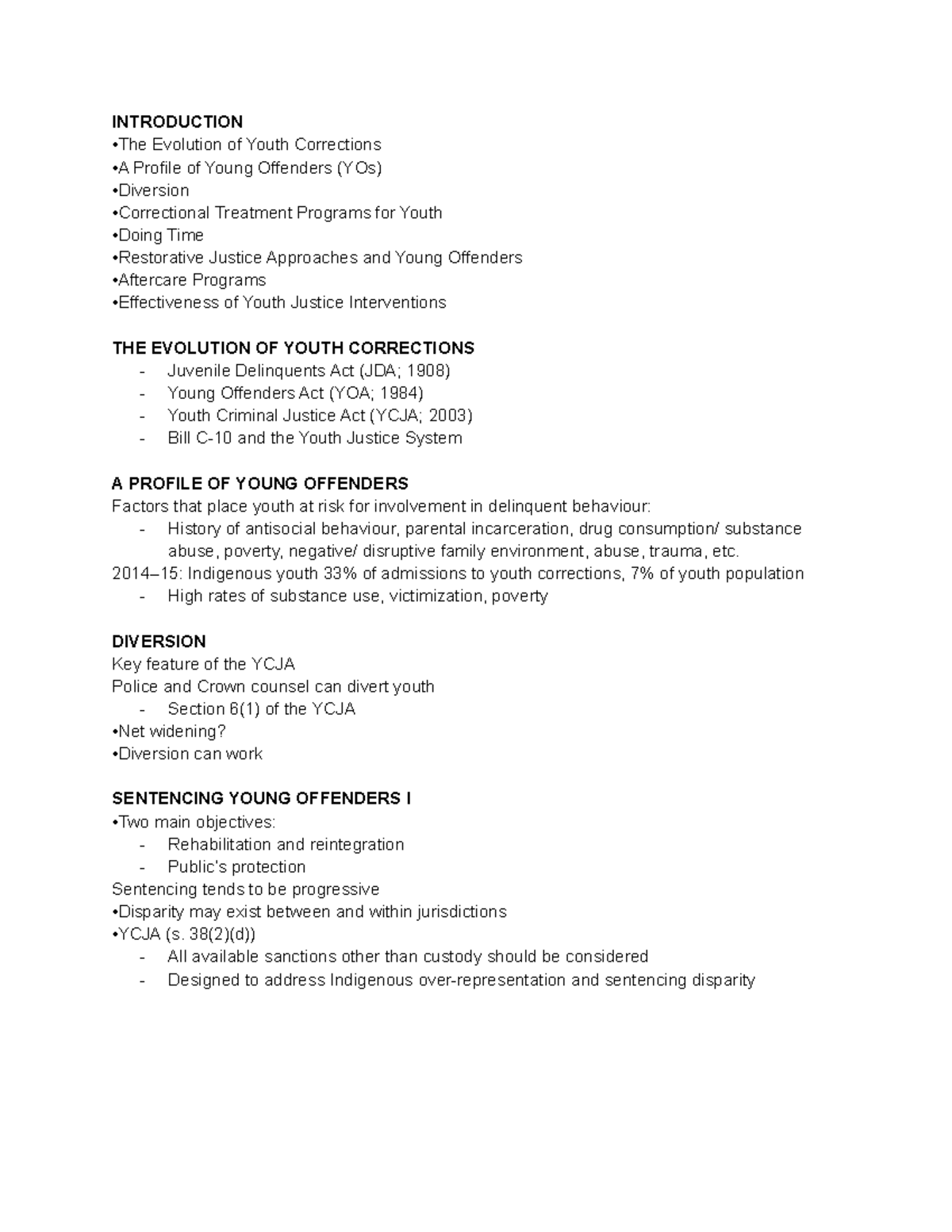 Chapter 14 - notes - INTRODUCTION •The Evolution of Youth Corrections ...