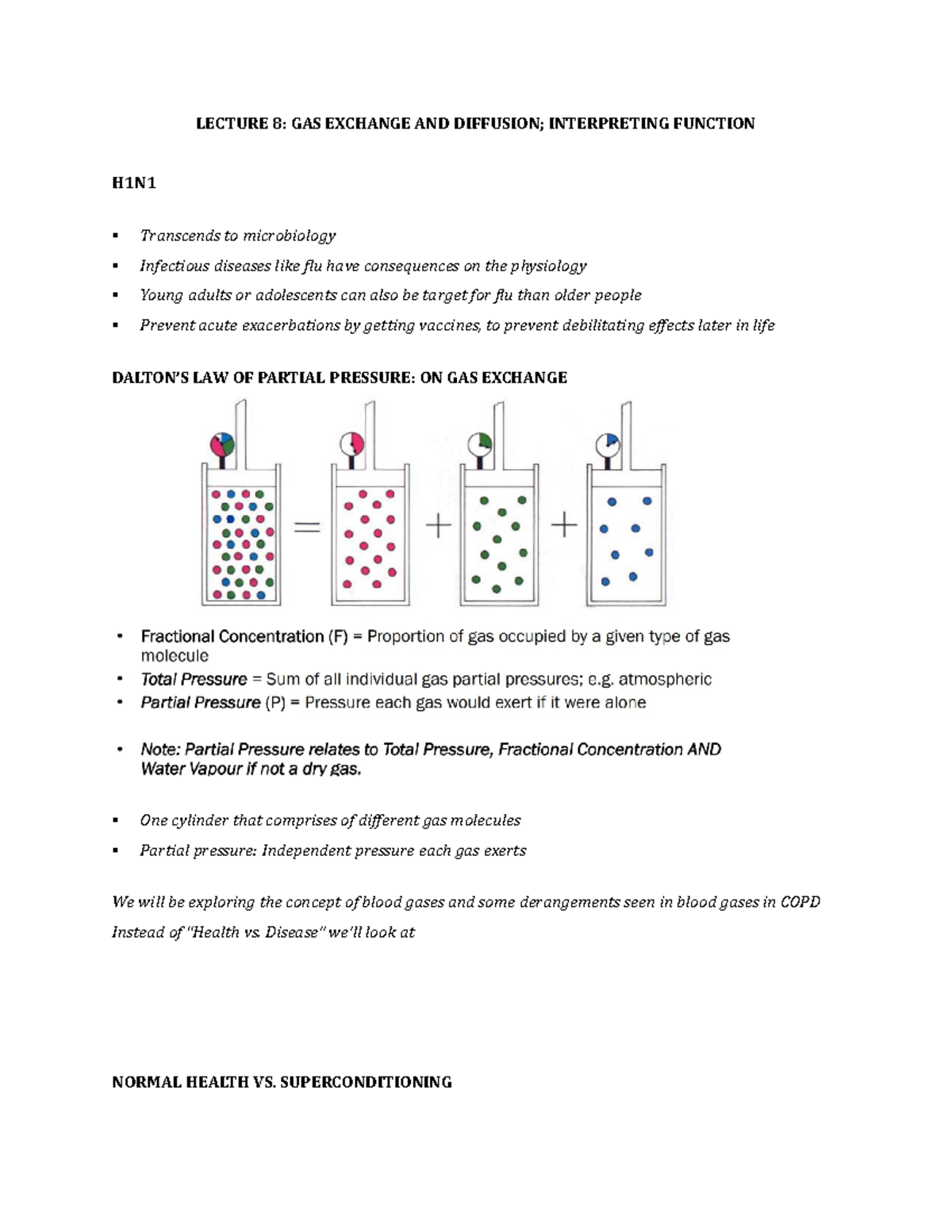 Lecture 8 Gas Exchange and Diffusion - LECTURE 8: GAS EXCHANGE AND ...