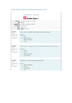Object Oriented Programming Prelimexam - Object Oriented Programming Prelim Exam Among these ...