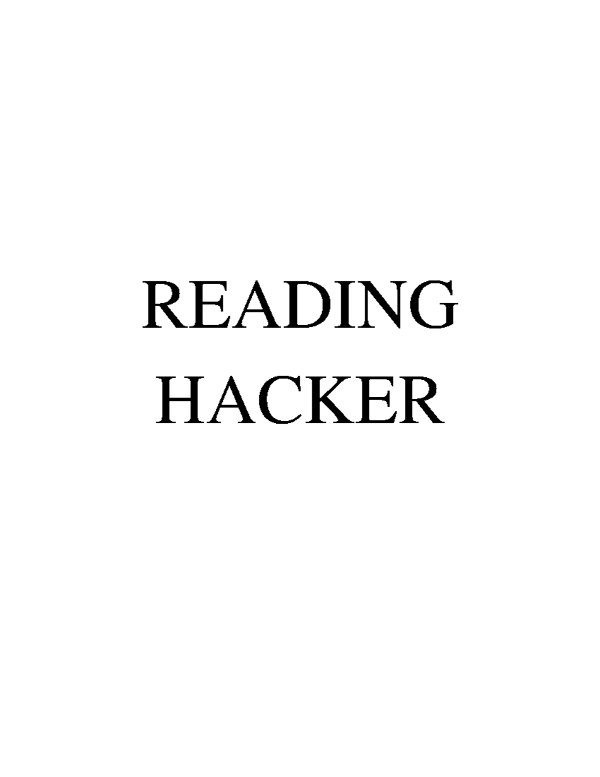 Hacker Reading - International Relations - READING HACKER - Studocu