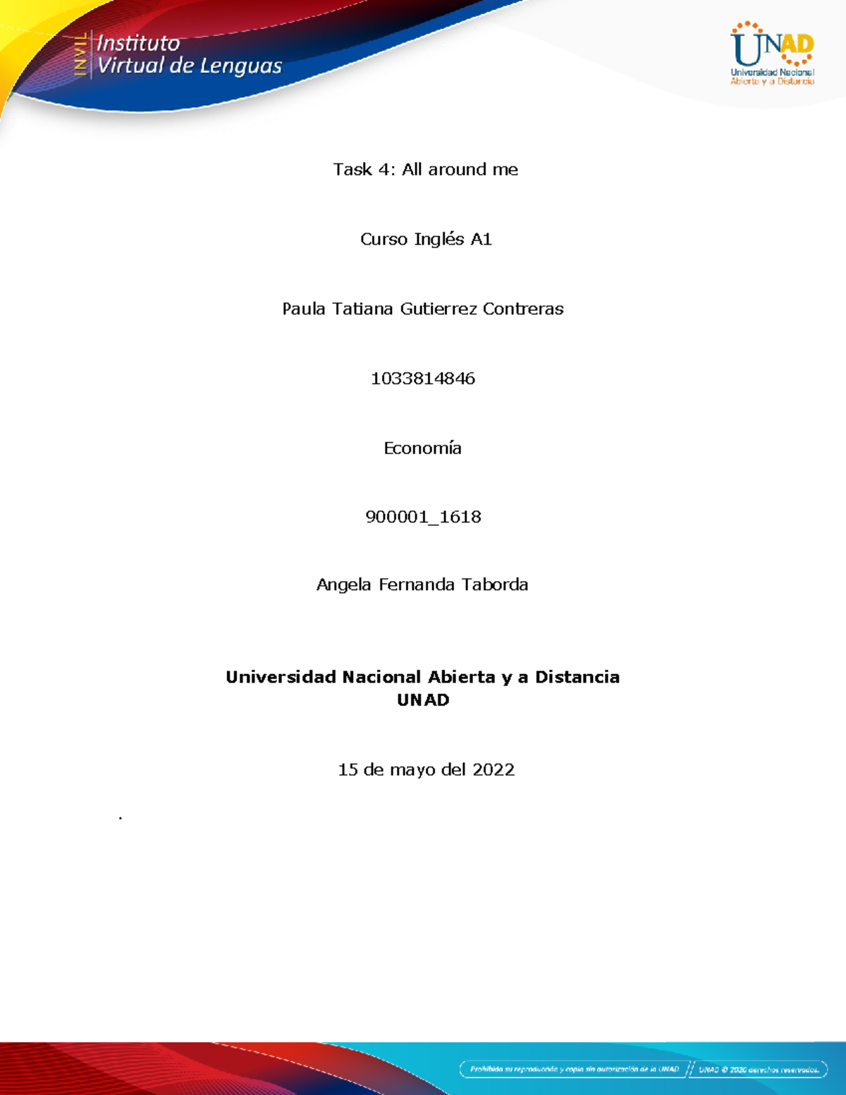 english a2 rararar - English II - Task 4: All around me Curso Inglés A ...