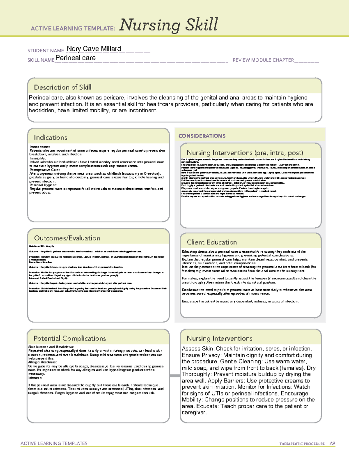 Perineal Care - This is a simulation pre-work or fundamentals. - ACTIVE ...