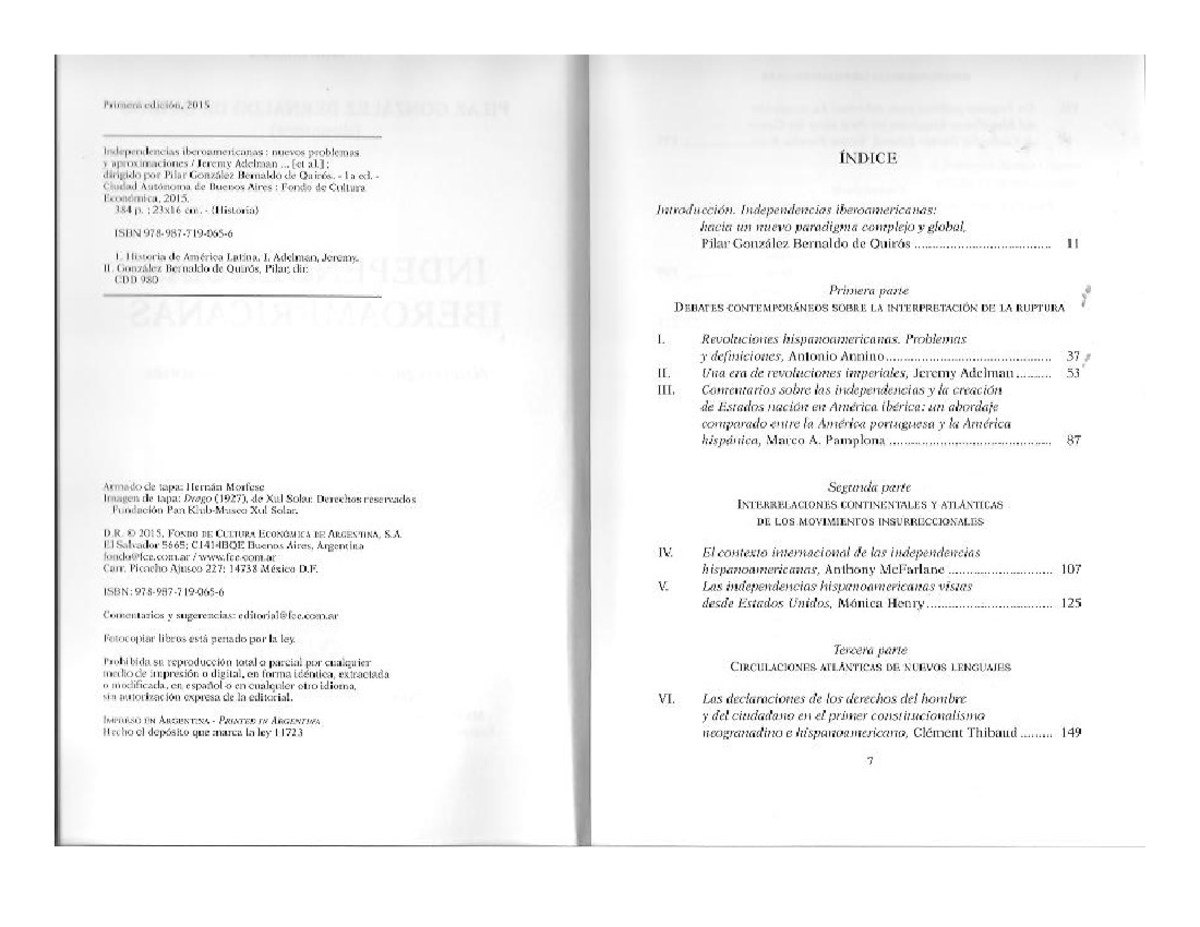 Unidad 1 - Annino Independencias prob y def - Historia Argentina - Studocu
