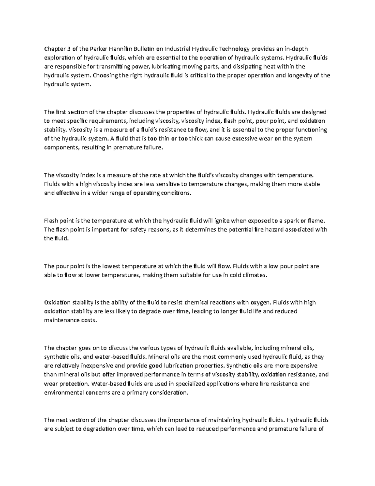 Chapter 3 Hydraulics Part A notes - Chapter 3 of the Parker Hannifin ...