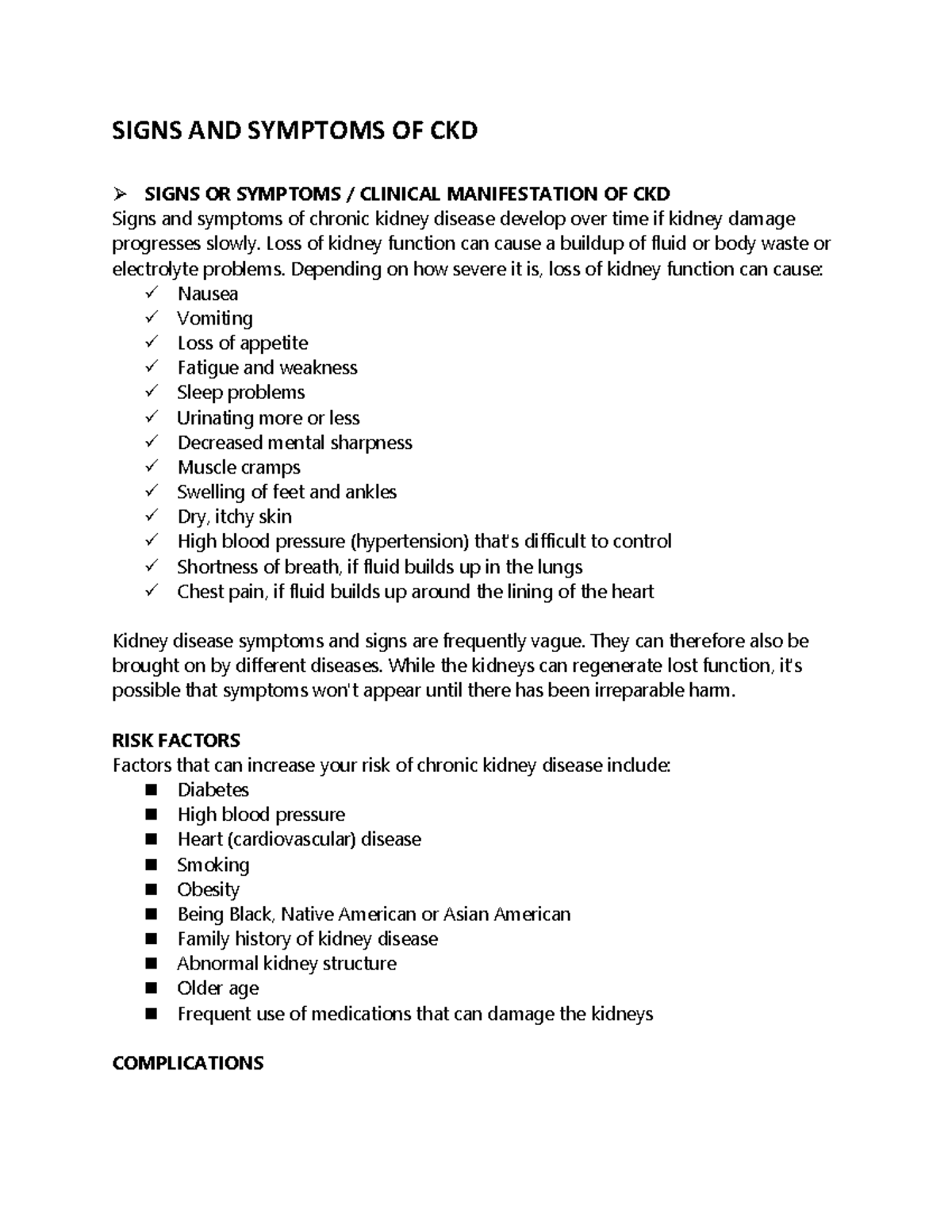 Signs And Symptoms Of Ckd Signs And Symptoms Of Ckd Signs Or Symptoms