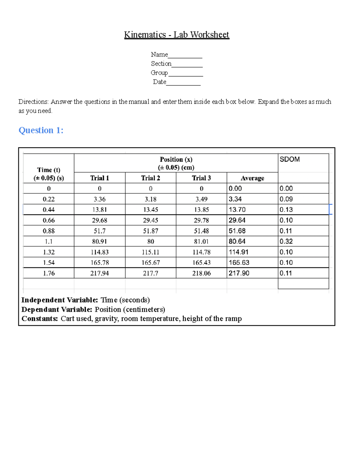 Copy of 02 Lab Worksheet Template.docx - Google Docs - Kinematics - Lab ...