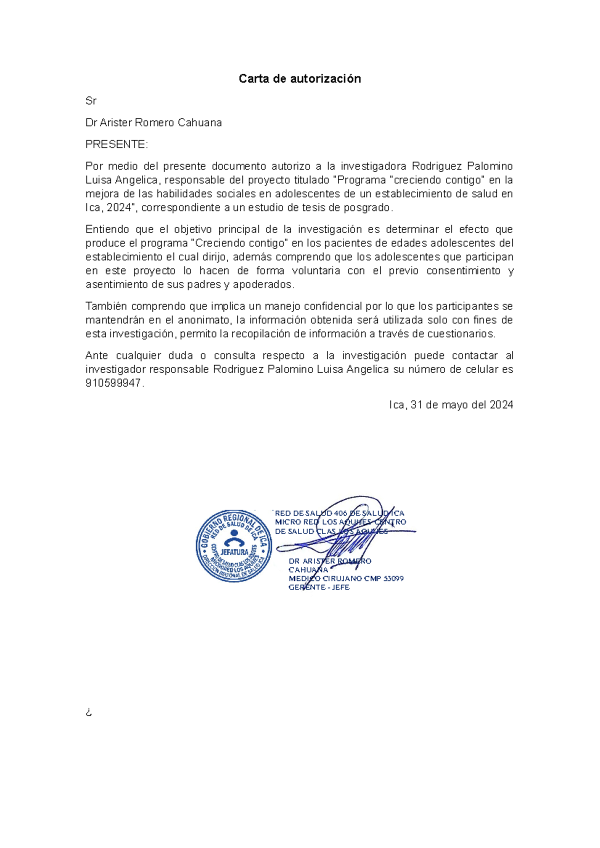 Carta de autorización - Resumen Tesis Postgrdo - Carta de autorización ...