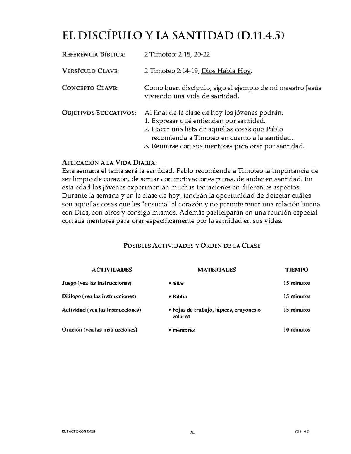 D1145 - DFSFSDF - EL DISCÍPULO Y LA SANTIDAD (D.11.4) REFERENCIA ...