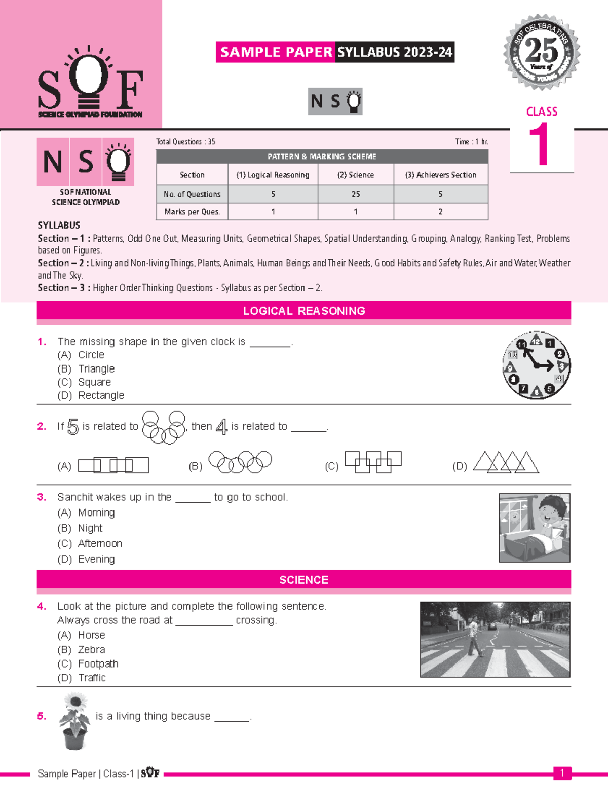 Nso sample paper class-1 - Sample Paper | Class-1 | 1 SAMPLE PAPER ...
