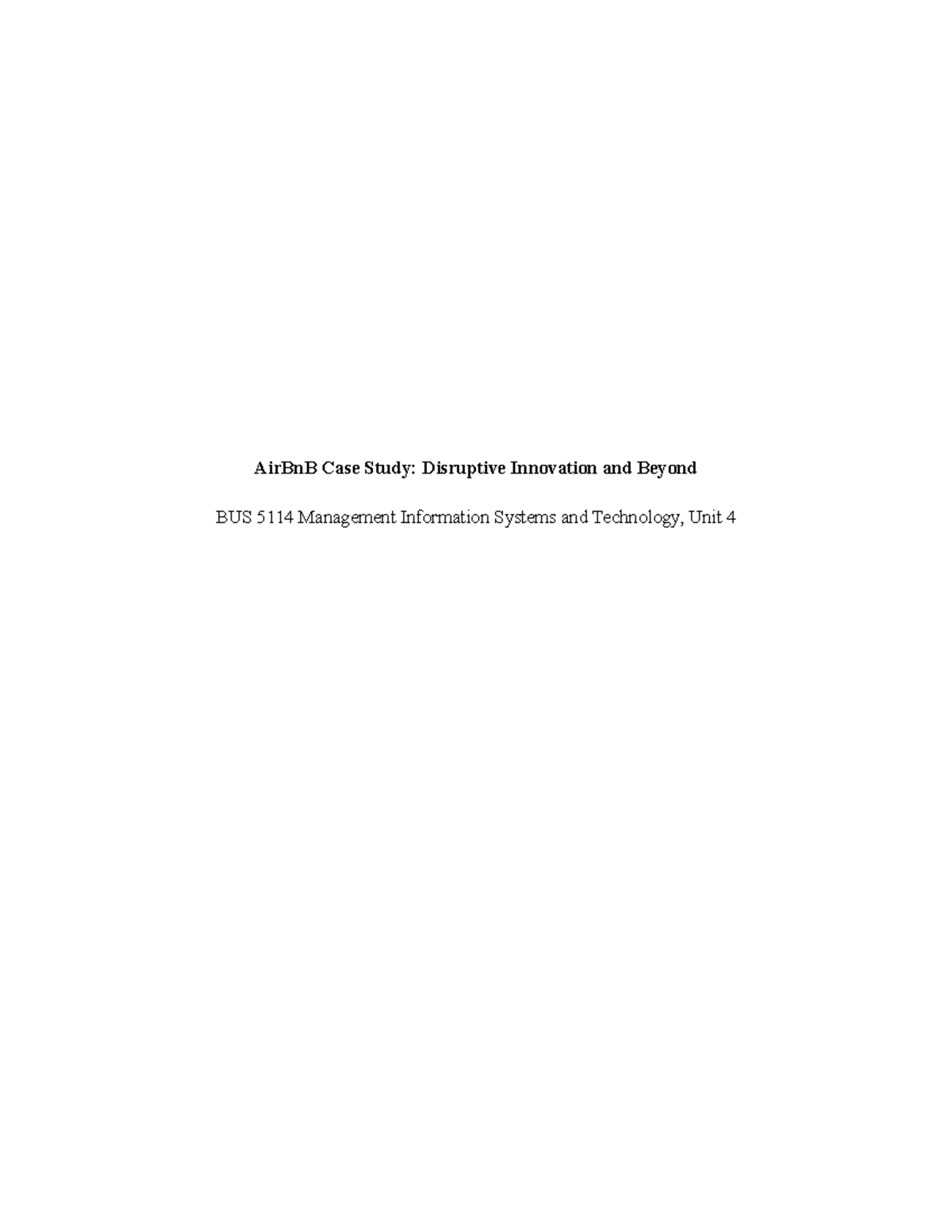 Air Bn B Case Study Disruptive Innovation and Beyond - AirBnB Case ...