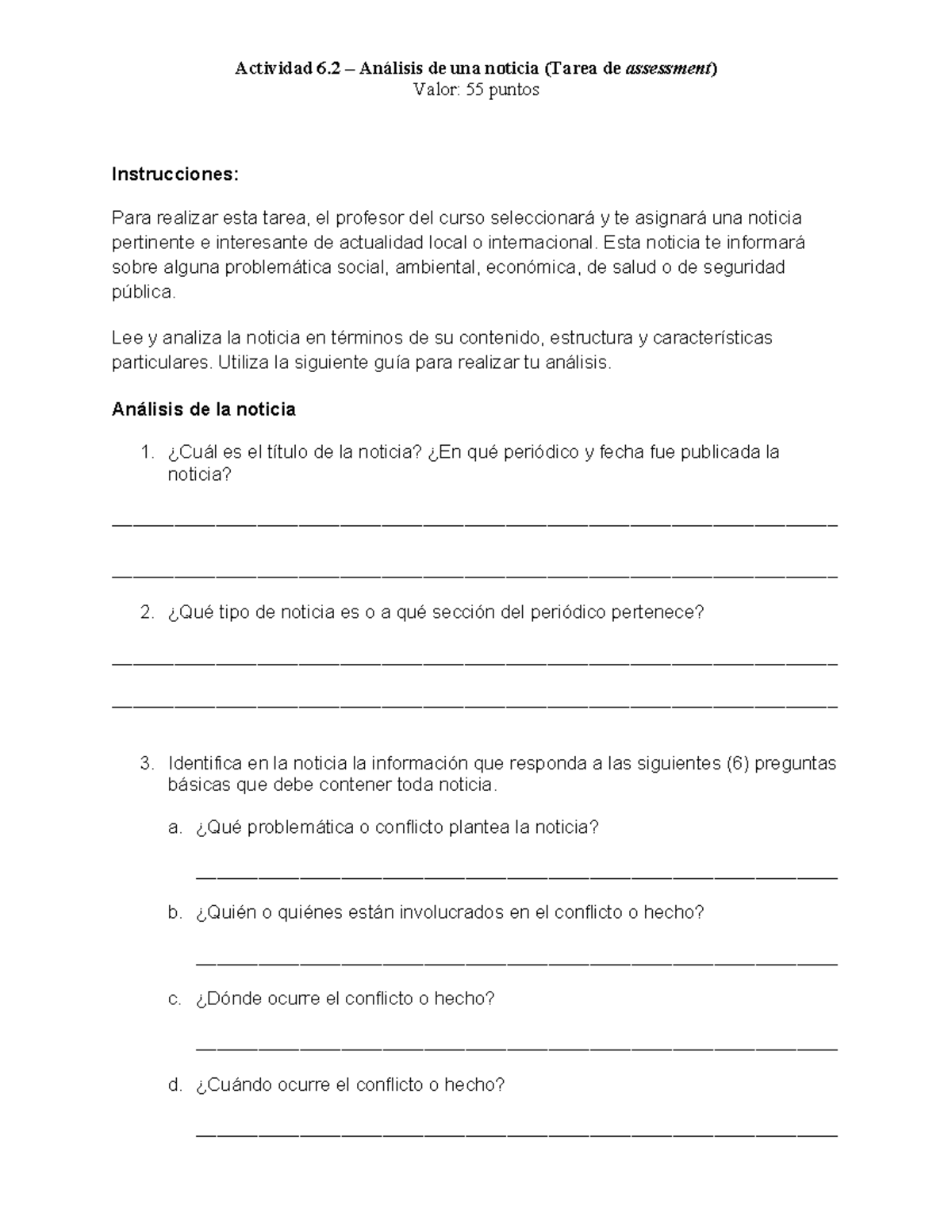 Tarea 6-2 - asdfghjnm - Actividad 6 – Análisis de una noticia (Tarea de ...