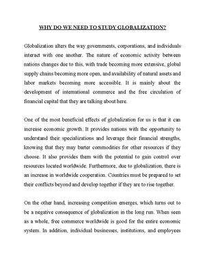 GEN 005 Lesson 5 AND 6 - Lesson 5: Forms of Globalization: Part 2 ...